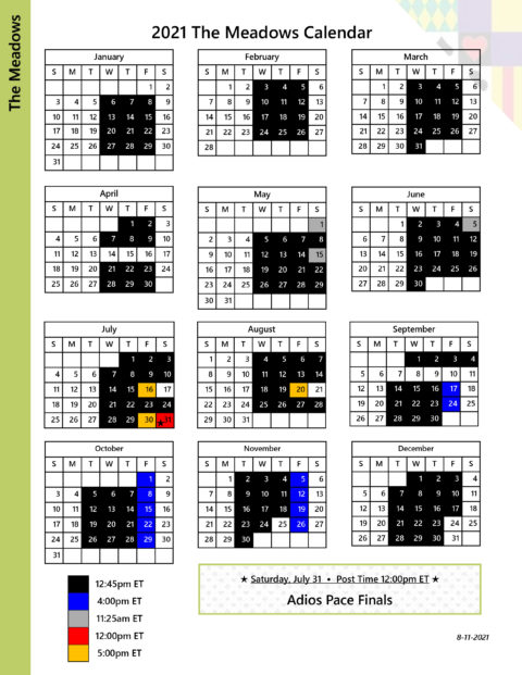 Racing Calendar - Meadows Racing
