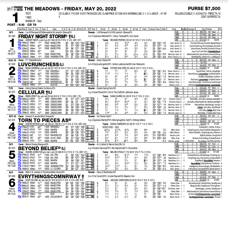 Race Program - Meadows Racing