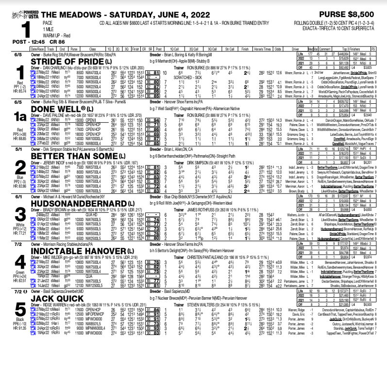 Race Program - Meadows Racing