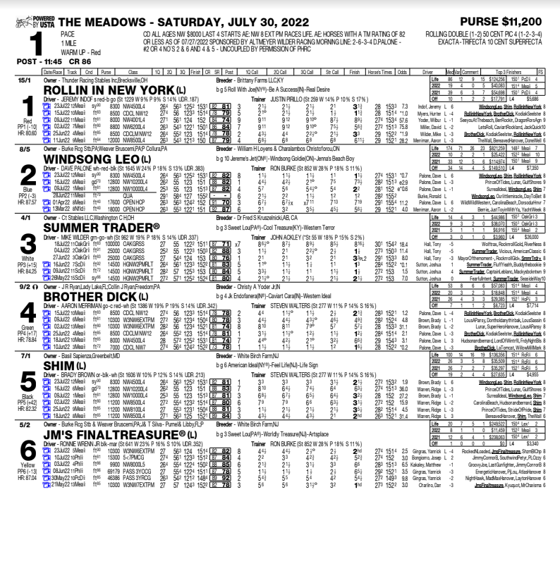 Race Program - Meadows Racing