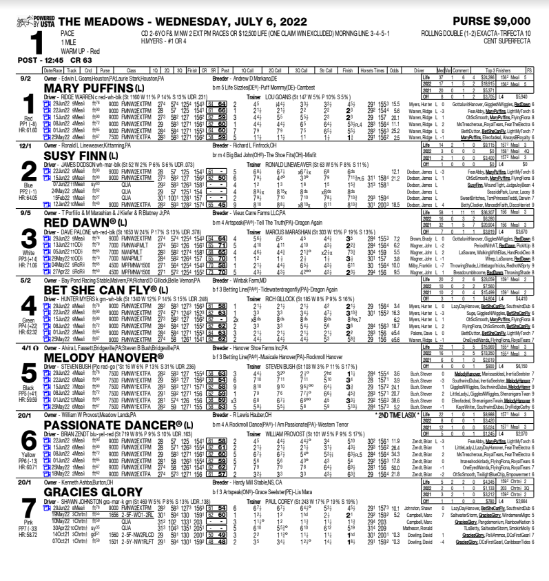 Race Program - Meadows Racing