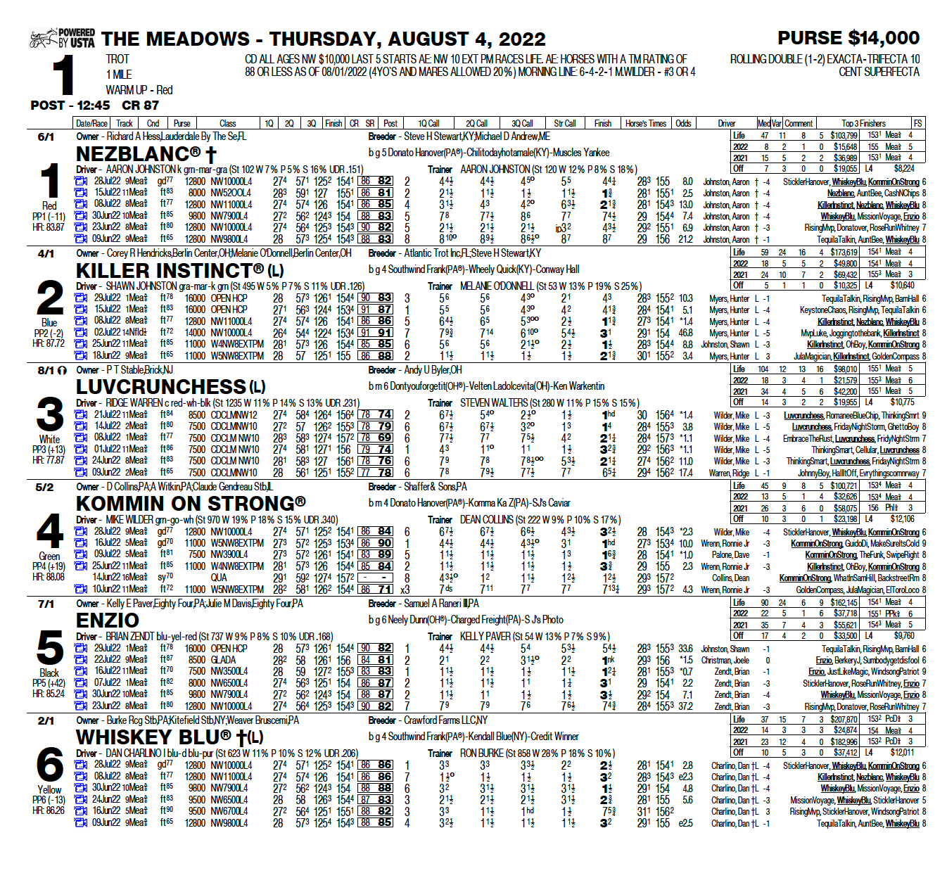 Race Program - Meadows Racing