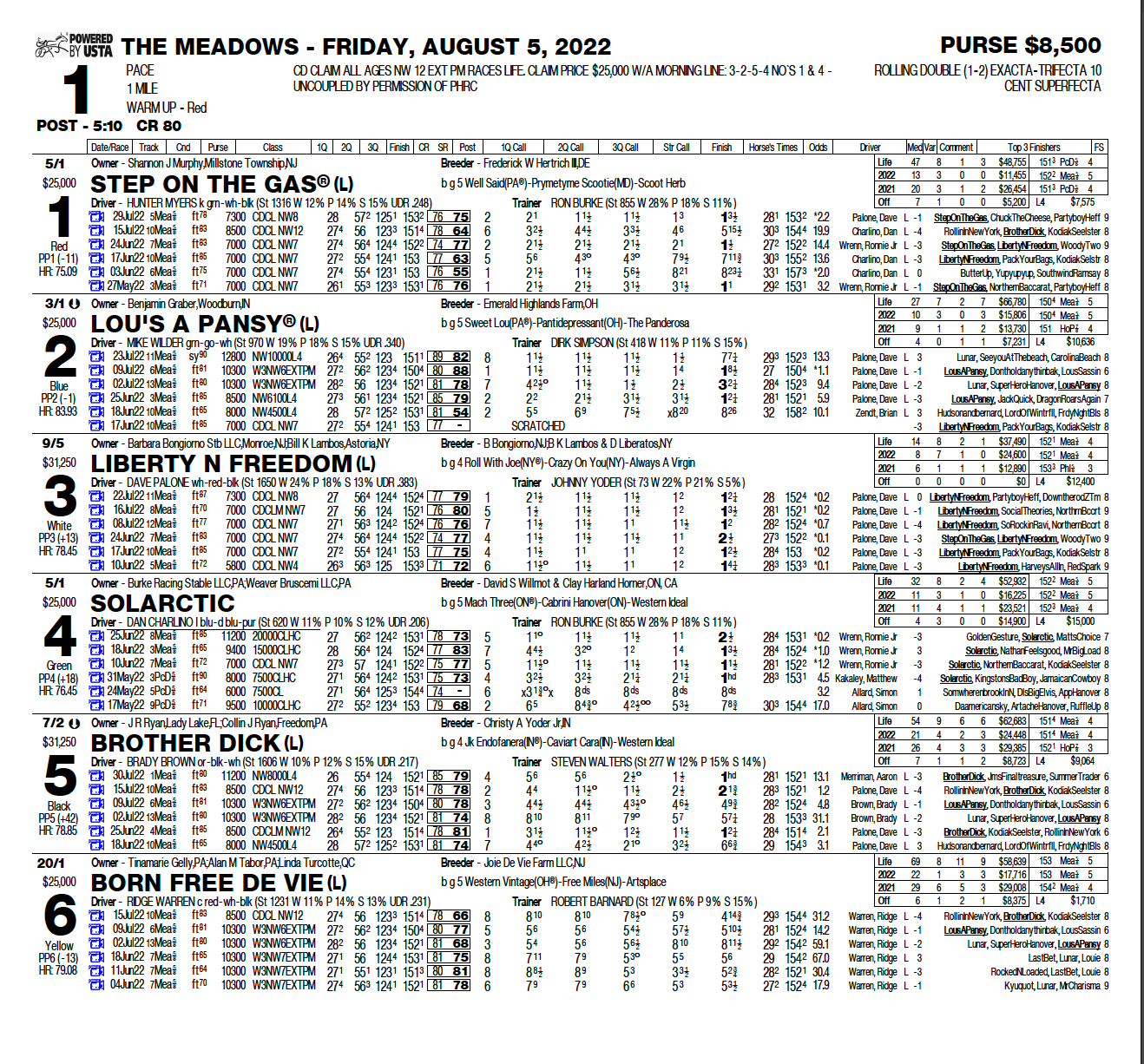Race Program - Meadows Racing