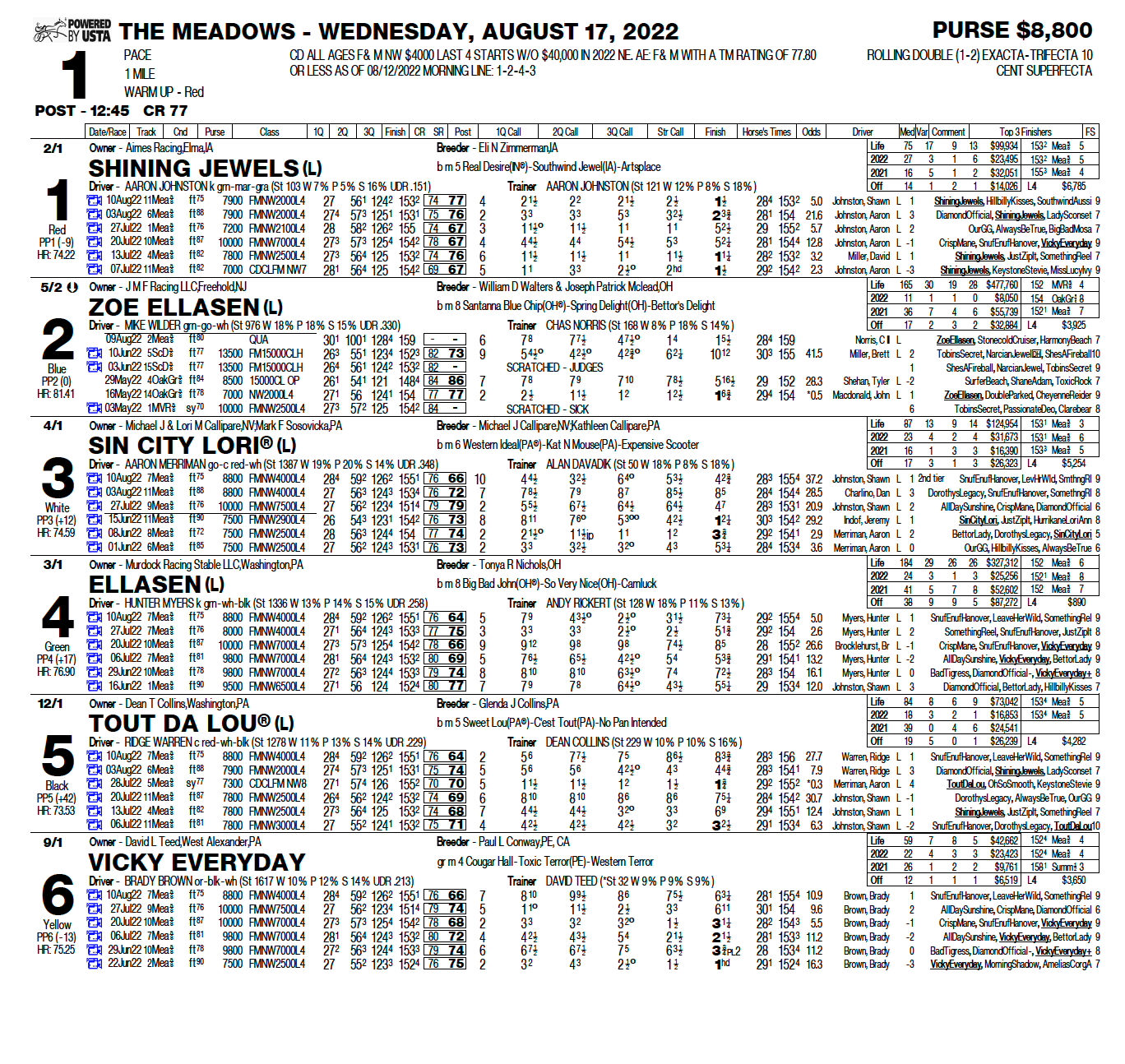 Race Program - Meadows Racing